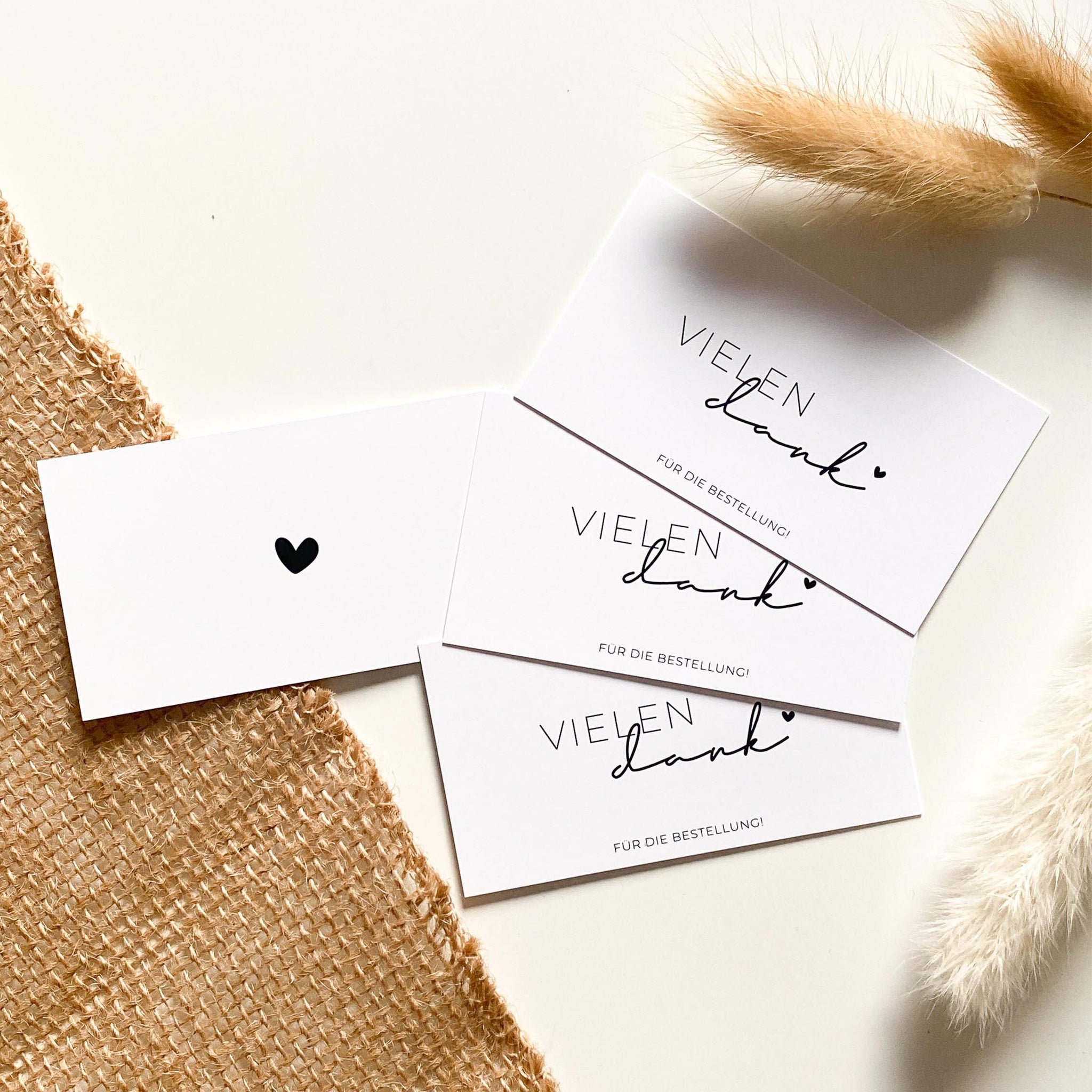 Paketbeileger "Vielen Dank für die Bestellung" weiß/schwarz 9 x 5 cm ...