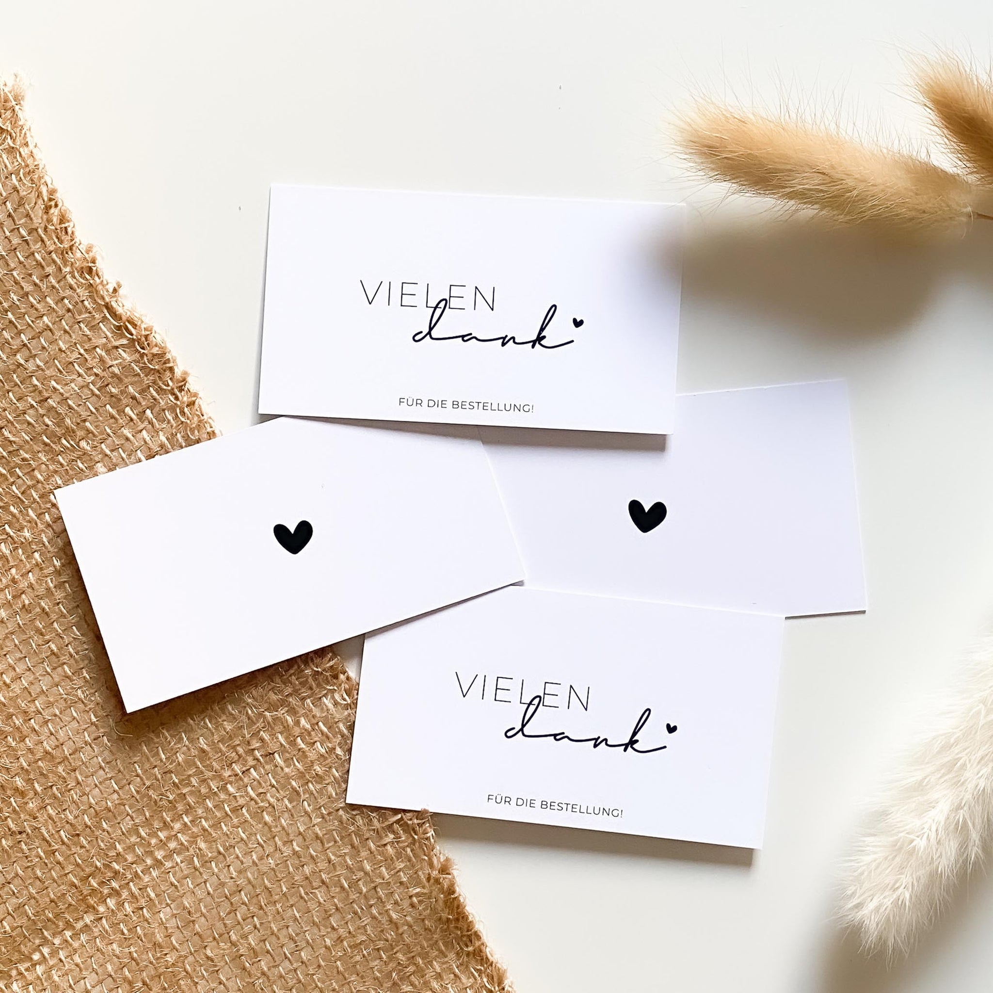 Paketbeileger "Vielen Dank für die Bestellung" weiß/schwarz 9 x 5 cm ...